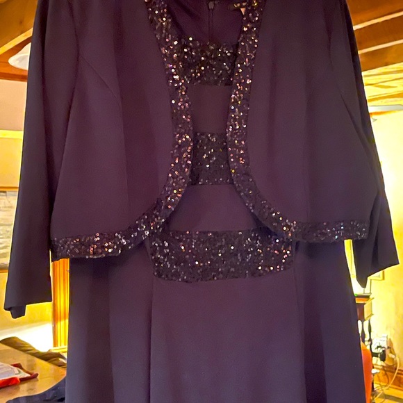 Le Bos | Dresses | Deep Blue Sequin Full Length Evening Dress With ...